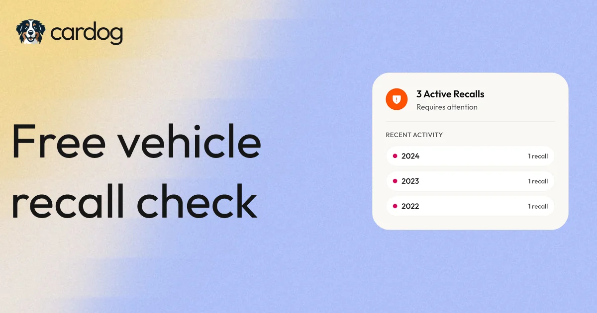 Free Vehicle Safety Recall Check | NHTSA & Transport Canada | Cardog